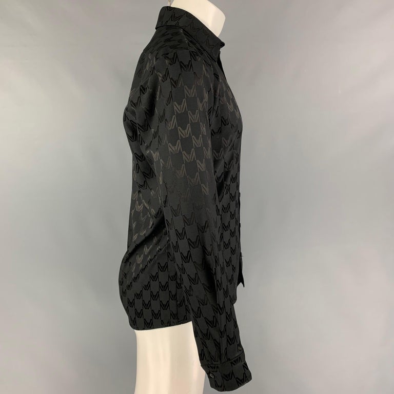 MARCELL VON BERLIN Size M Black Pattern Viscose Blend Long Sleeve Shirt ...