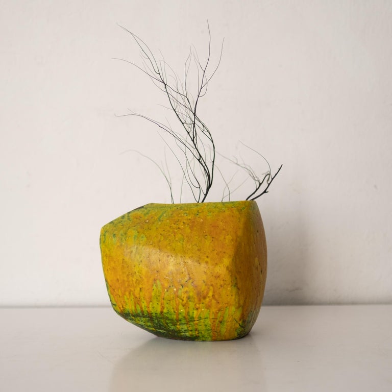 Marcello Fantoni Asymmetrical Ceramic Vase for Raymor For Sale at 1stDibs