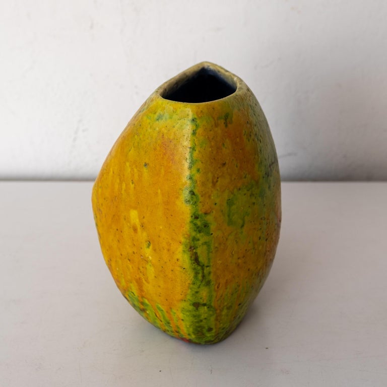 Marcello Fantoni Asymmetrical Ceramic Vase for Raymor For Sale at 1stDibs