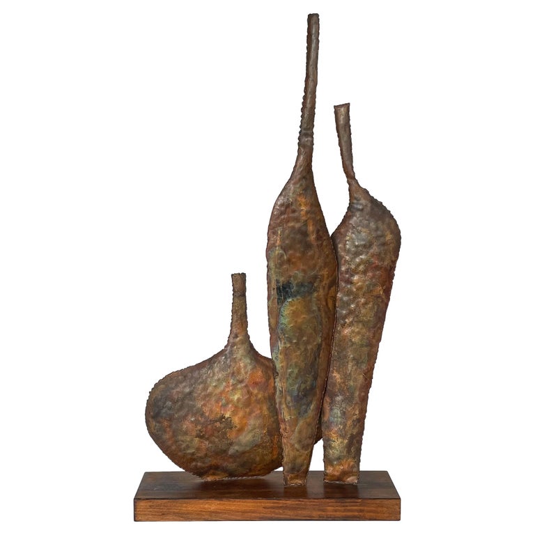 Marcello Fantoni Brutalist Copper Bottle Sculpture at 1stDibs