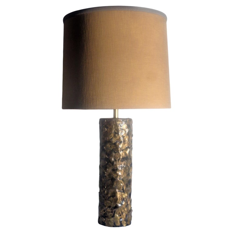 Marcello Fantoni Raymor Italy Gilded Metal Table Lamp For Sale at 1stDibs