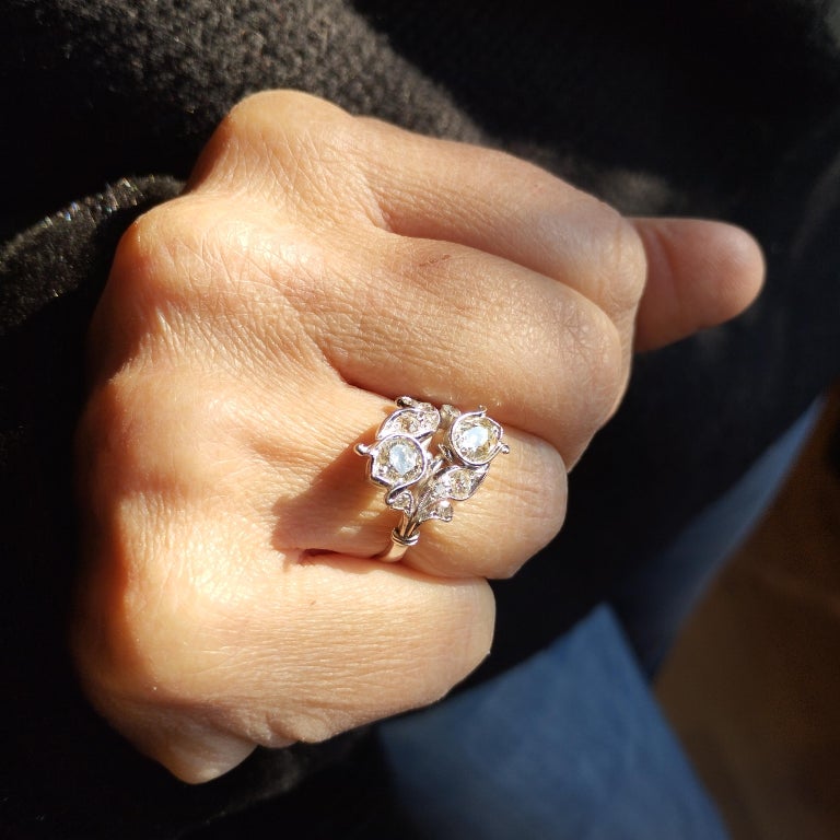 Marcello Minotto "Toi and Moi" Gold Diamond Crossover Ring For Sale at ...