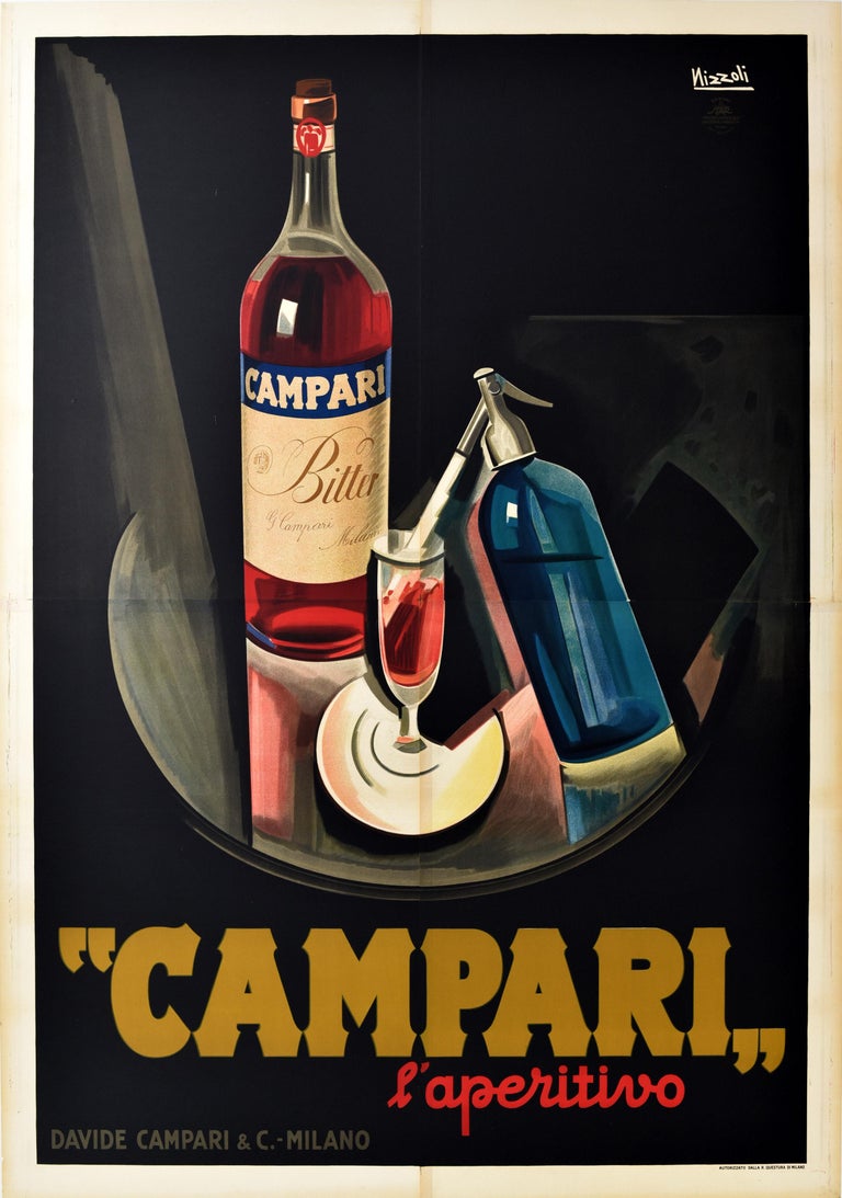 Marcello Nizzoli - Rare affiche publicitaire originale de boissons ...
