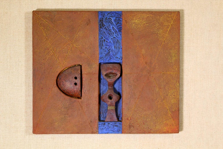 Marcelo Bonevardi the Visitor 1966 Modern Ceramic Wall Sculpture Framed ...