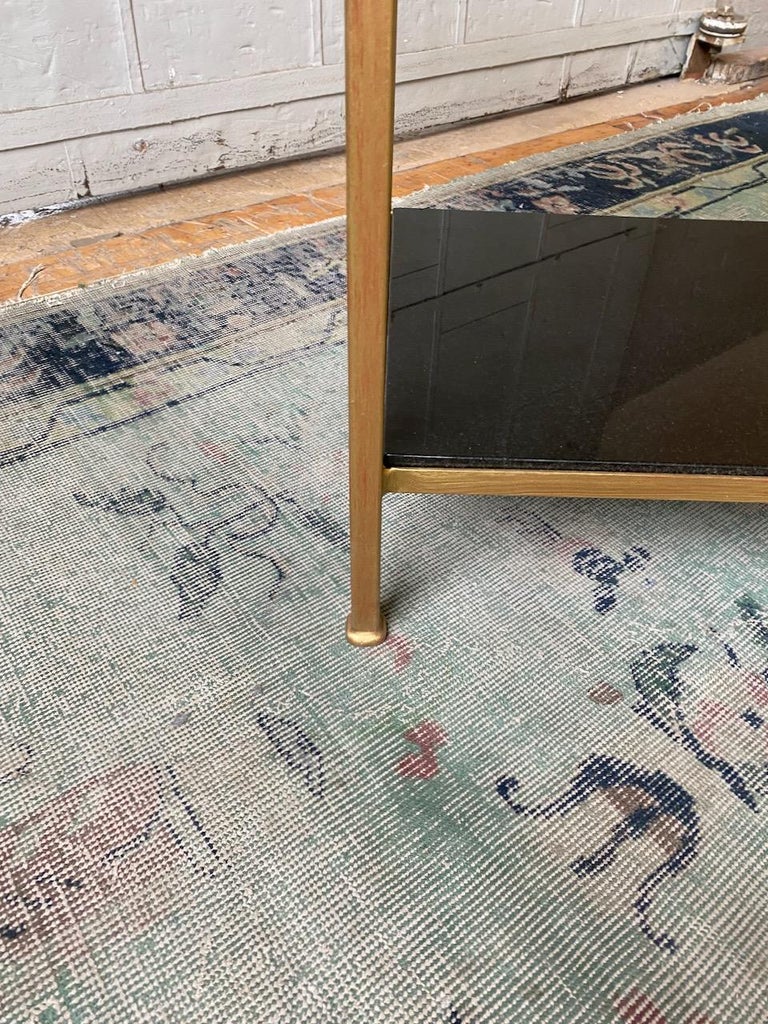 Marcelo Iron End Table with Polished Granite Surface For Sale at 1stDibs