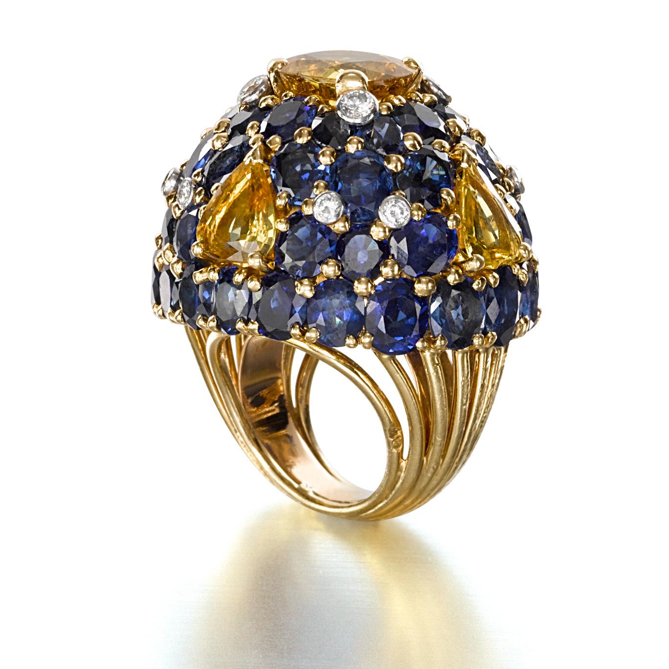 Marchak Paris Blue and Yellow Sapphire and Diamond Suite, circa 1960 ...
