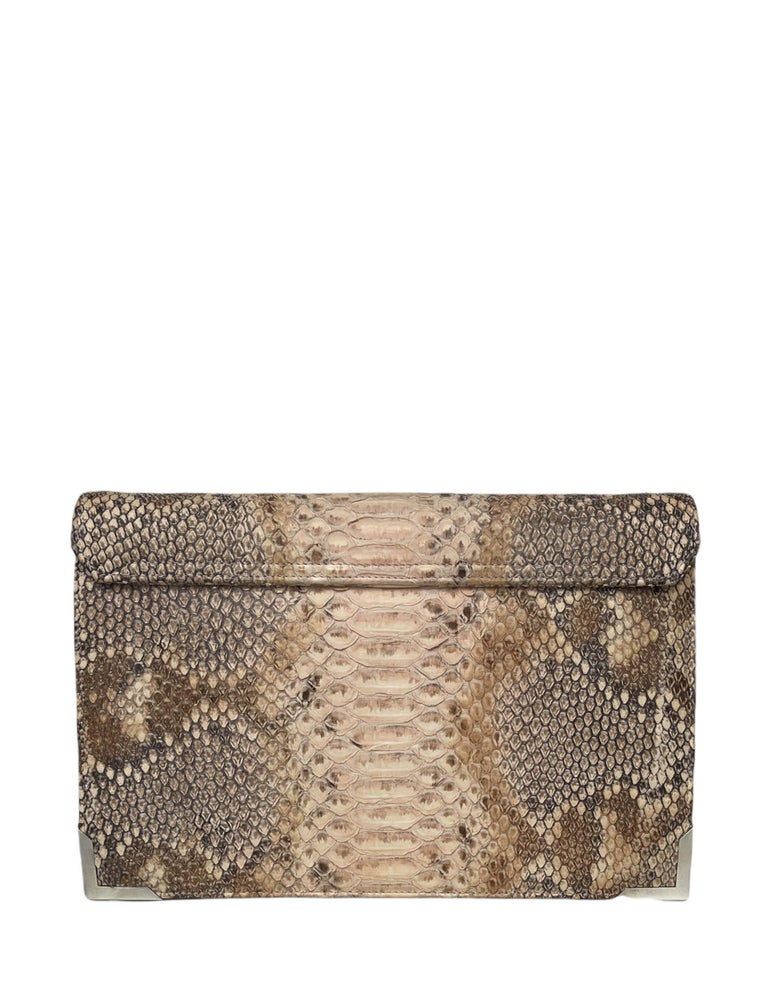 Marchesa Valentina Large Python Envelope Clutch Bag w/ Crystals rt. $2,495 For Sale at 1stDibs