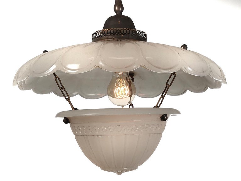 Marching Pair of Flower Form Brasco Lamps at 1stDibs