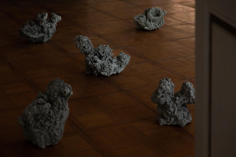 Marcin Rusak, "Tephra Sculpture 006", 2022, Real Flowers, Zinc, in ...