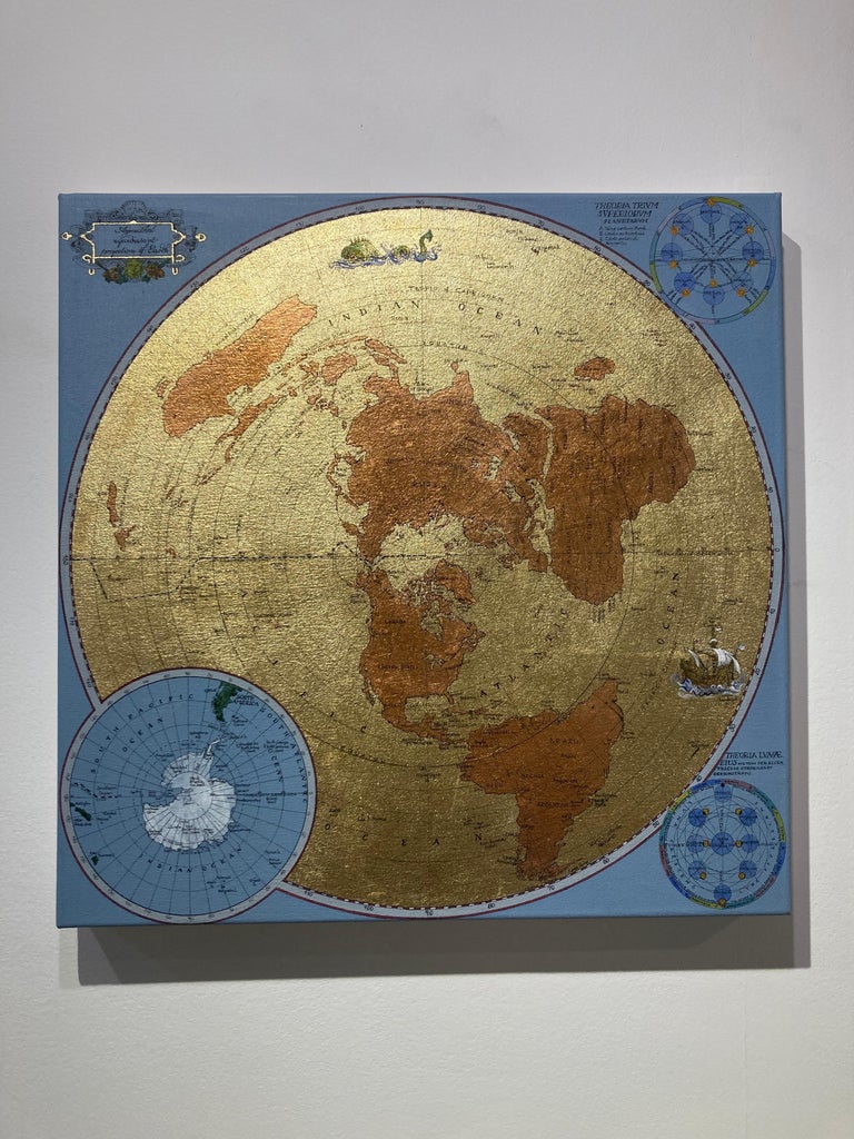 Marco Araldi - Azimuthal Equidistant projection of Earth -contemporary ...