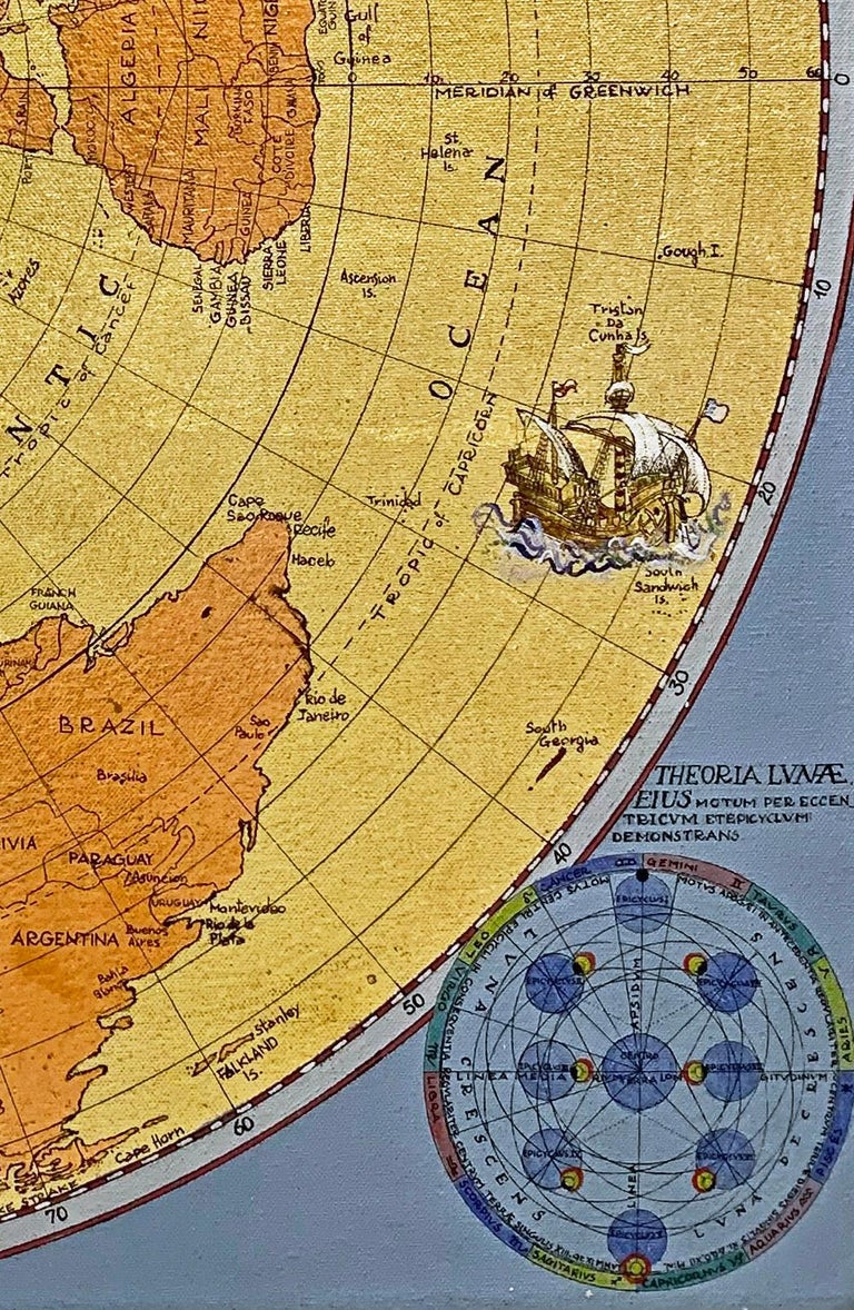 Marco Araldi - Azimuthal Equidistant projection of Earth -contemporary ...