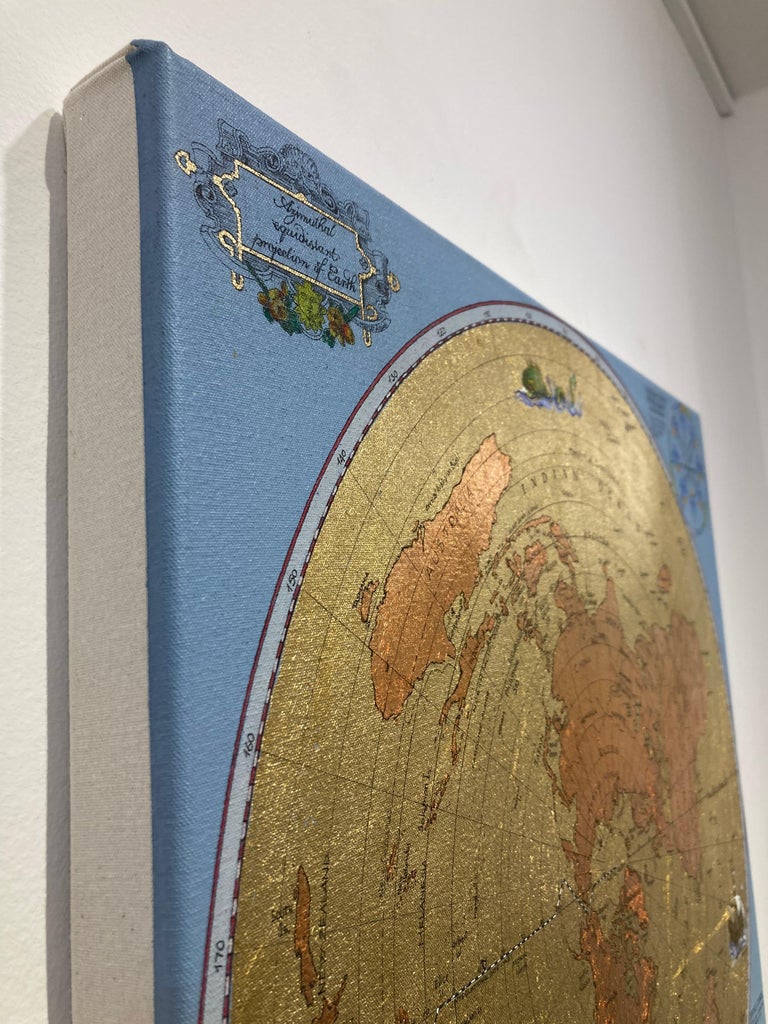 Marco Araldi - Azimuthal Equidistant projection of Earth -contemporary ...