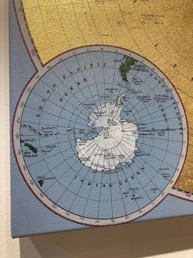 Marco Araldi - Azimuthal Equidistant projection of Earth -contemporary ...