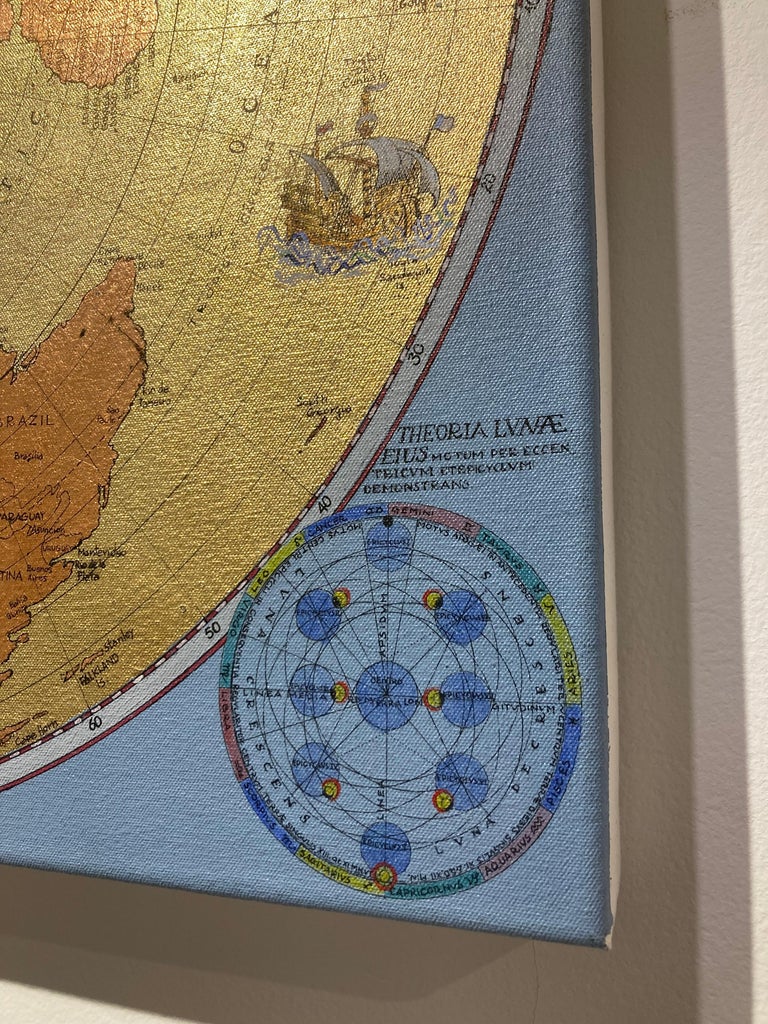 Marco Araldi - Azimuthal Equidistant projection of Earth -contemporary ...