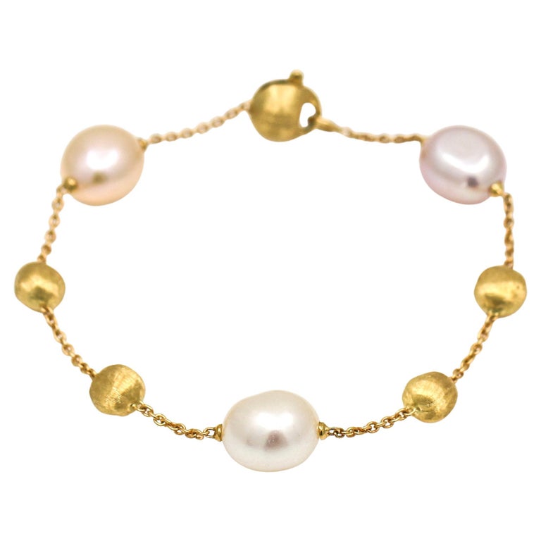 Marco Bicego Africa Pearl Bracelet in 18k Yellow Gold For Sale at 1stDibs