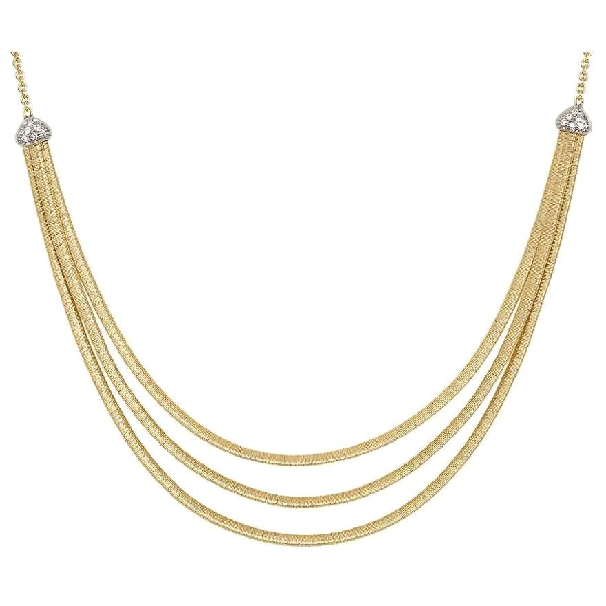 Marco Bicego Cairo 18 Karat Gold and Diamond Five Strand Woven Ring ...
