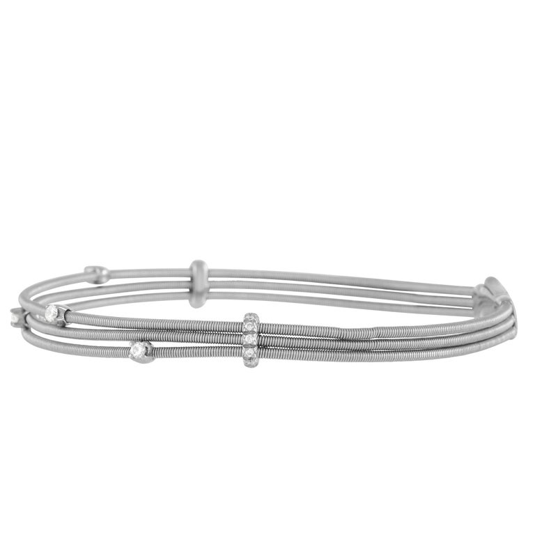 Marco Bicego Goa 18K White Gold 0.30 Ct Diamond Bracelet at 1stDibs