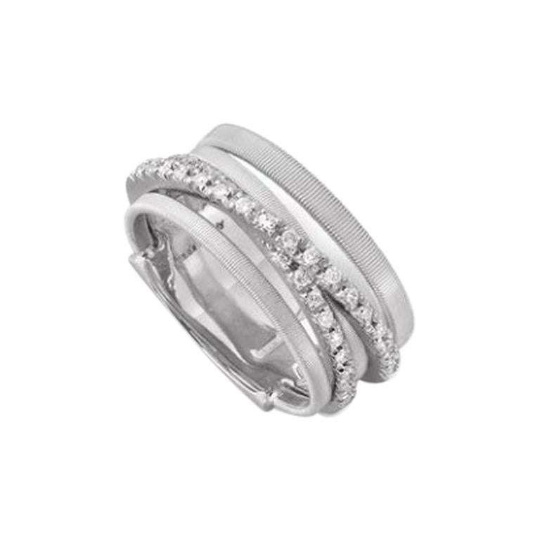 Marco Bicego Goa 18 Karat Gold Nine Strand Diamond and Pavé Ring AG278 ...