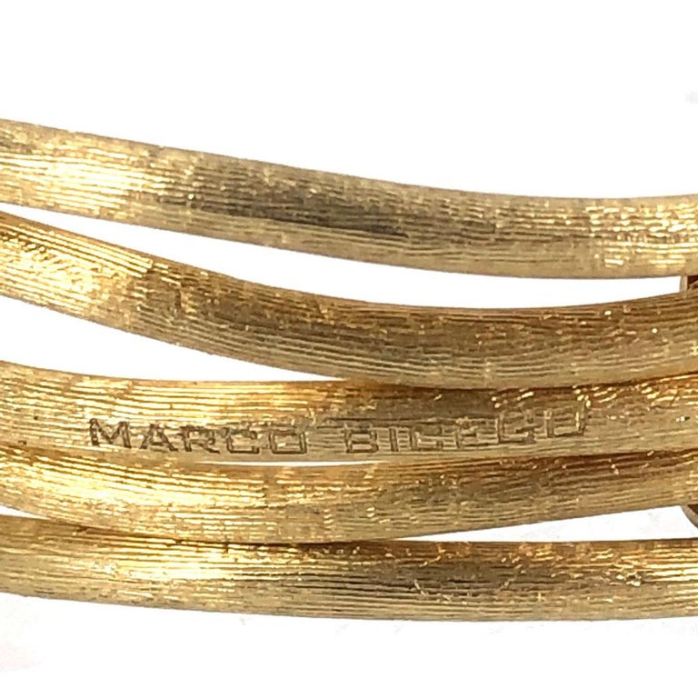 Marco Bicego Jaipur Diamond Five-Row Bangle Bracelet 18 Karat Yellow ...