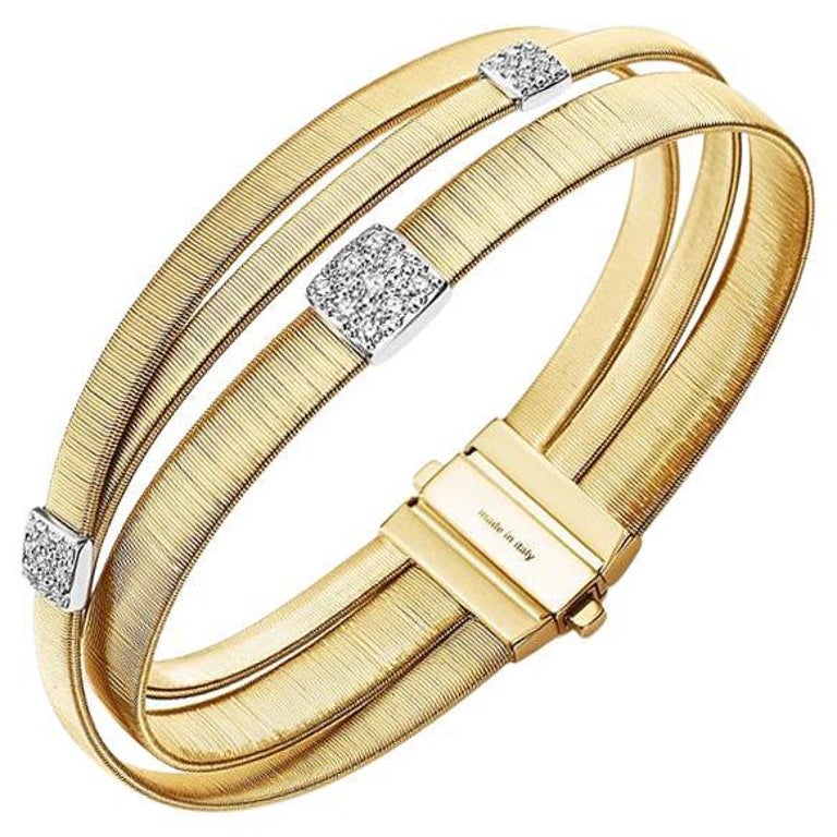 Marco Bicego Masai, Diamonds Three-Strand Crossover Bracelet in 18K ...