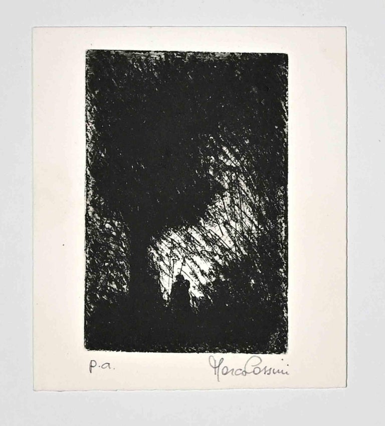 Marco Cassini - Shadow - Original Etching by Marco Cassini - 20th ...