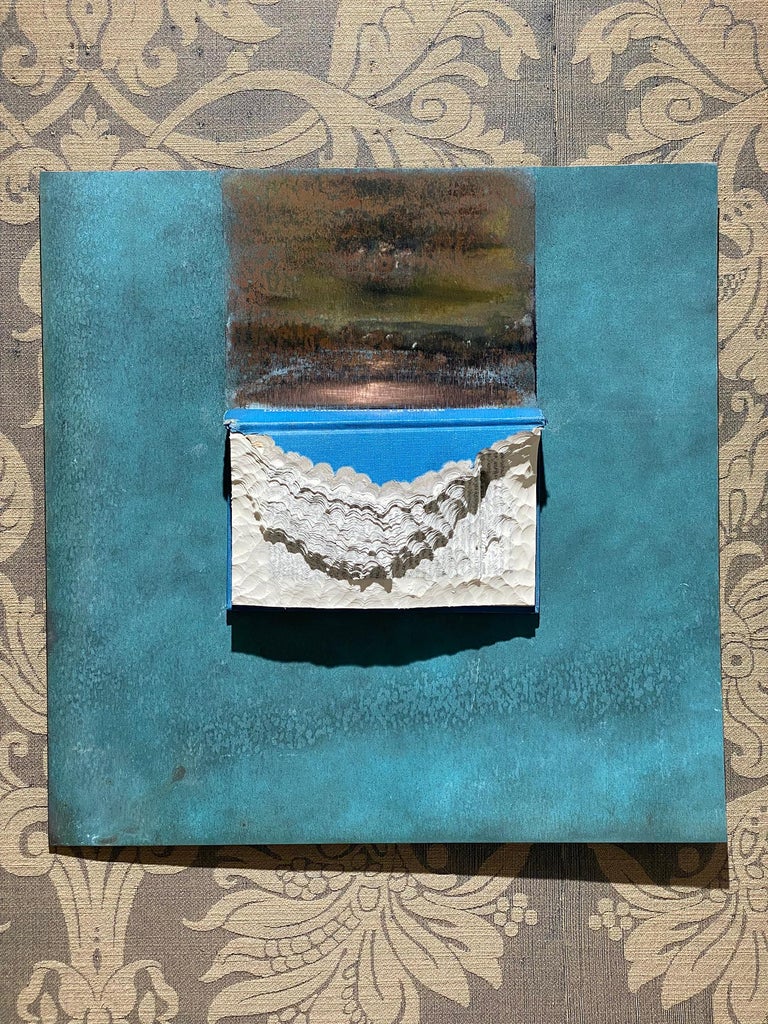 Marco Cordero - Veduta III, minimalist abstract landscape turquoise ...