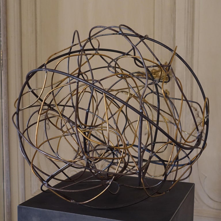 Marco Croce Untitled Brass and Steel Abstract Sculpture For Sale at 1stDibs