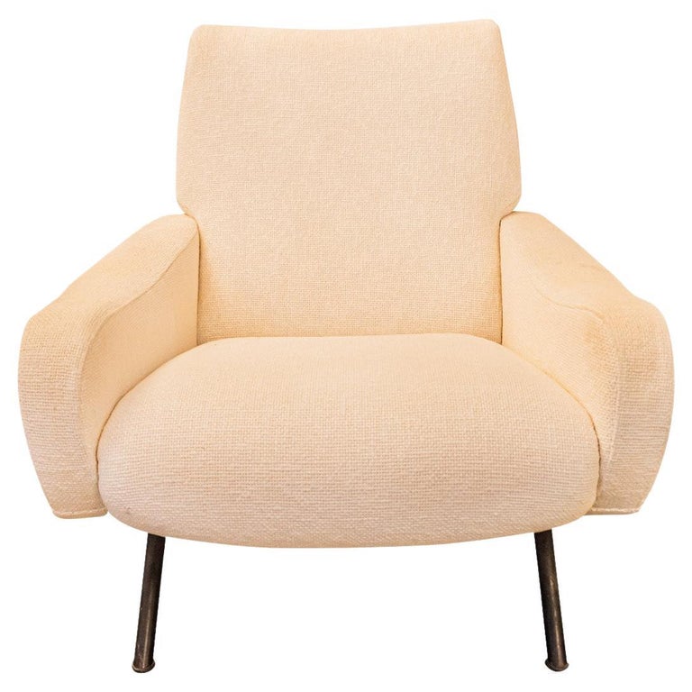 Marco Zanuso, "Lady" Armchair, Fabric and Brass, circa 1950, Italy For ...