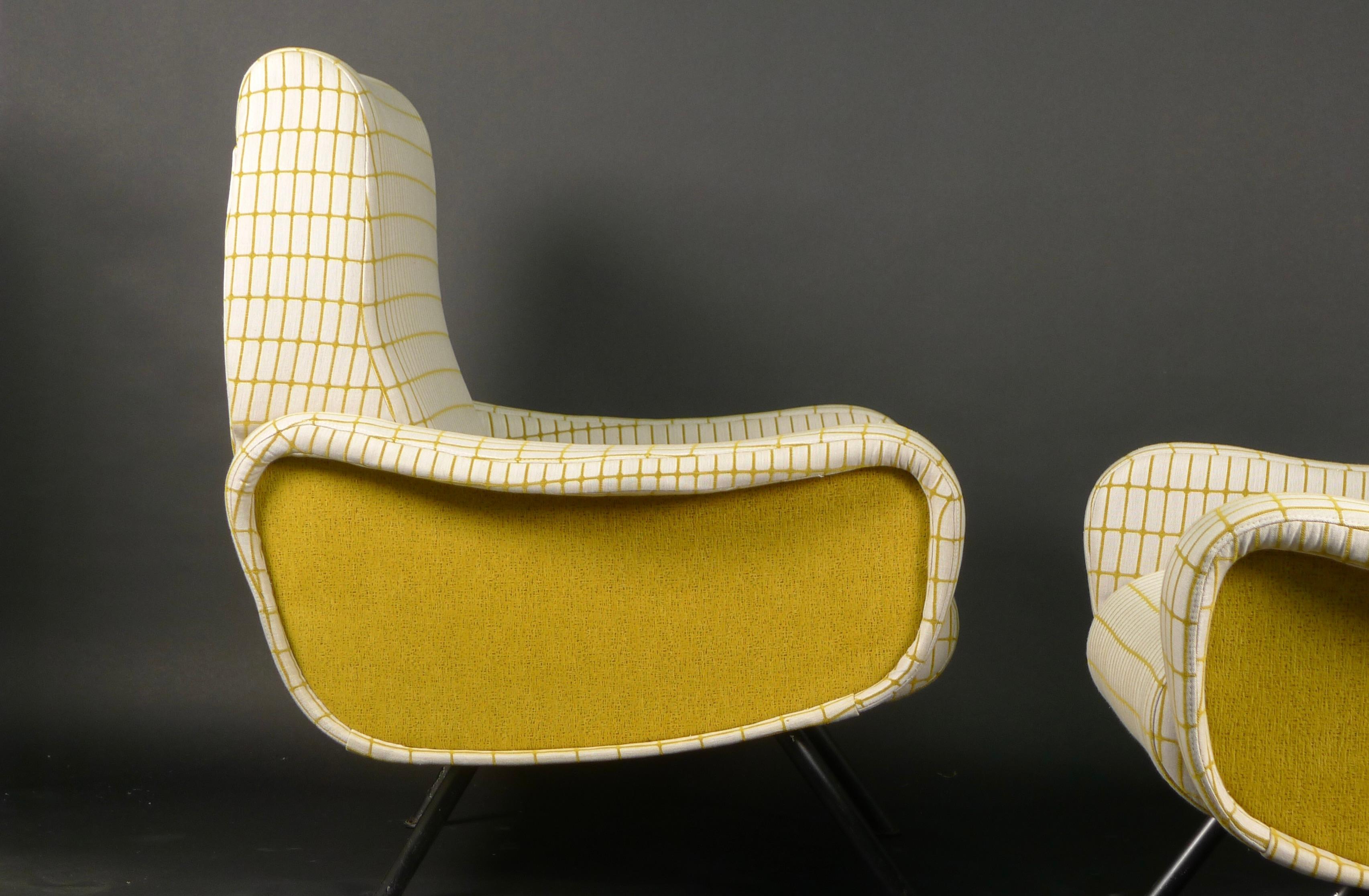 Marco Zanuso, Pair of Lady Chairs, 1950s, Made by Arflex, Italy ...