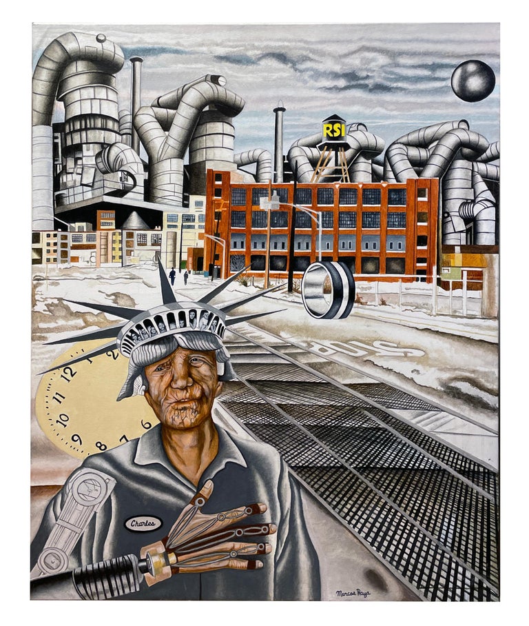 RSI - Surrealist West Side Chicago Landscape Painting with Factory and ...