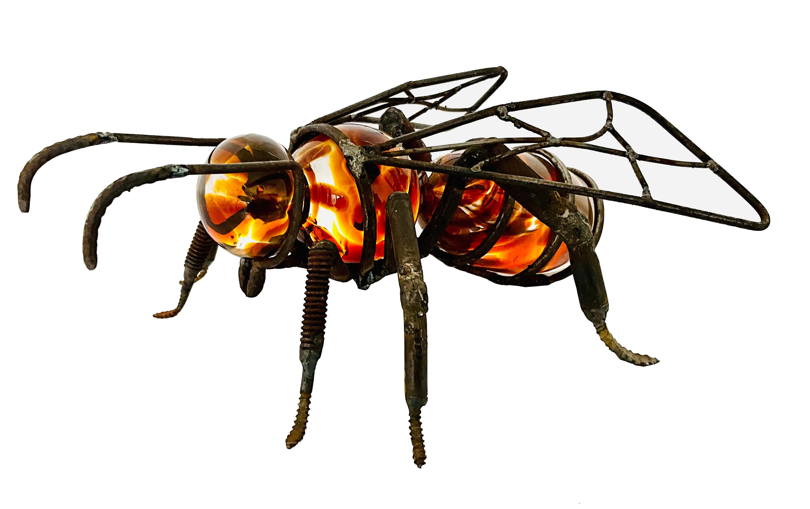 Marcos Romero Gallardo - Hand-Blown Glass Bee, Recycled Steel and ...