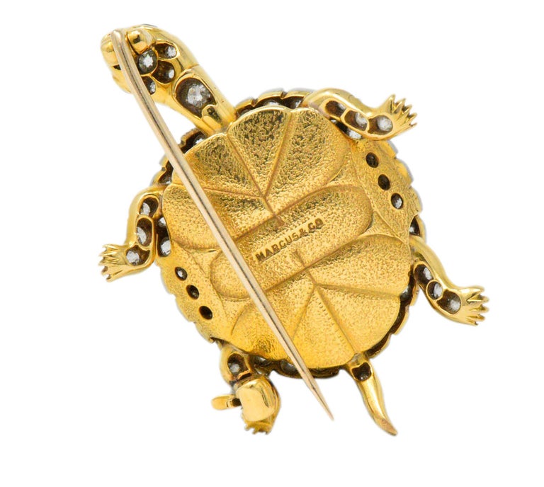 Marcus and Co. Edwardian Diamond Blister Pearl Demantoid Platinum Gold ...