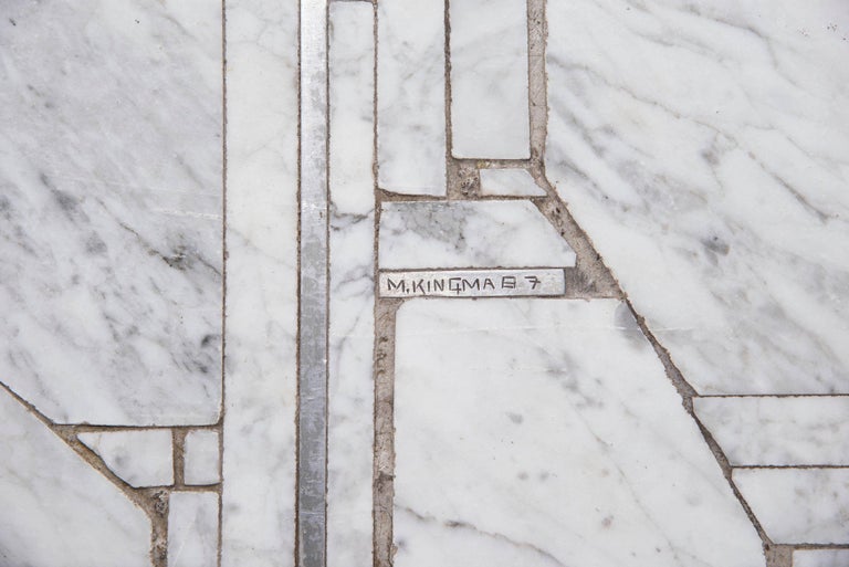 Marcus Kingma White Marble Side Tables Holland 1987 For Sale at 1stDibs