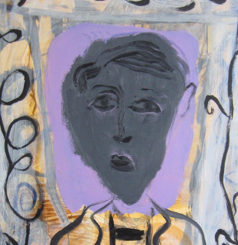 Marcus Reichert - Figure on Mauve For Sale at 1stDibs