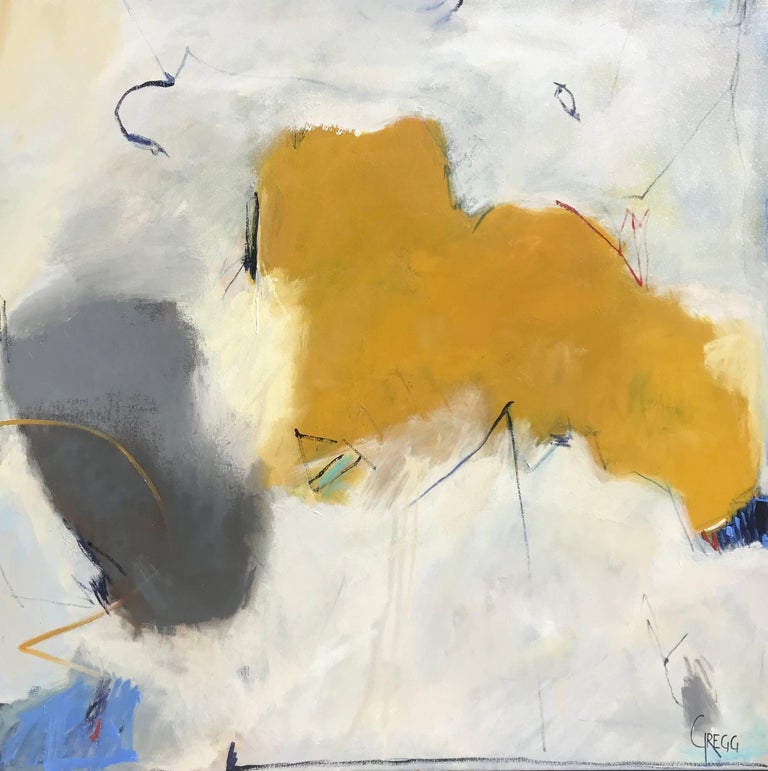 Marcy Gregg - Acts of Wonder, Large Square Framed Abstract Oil Painting ...