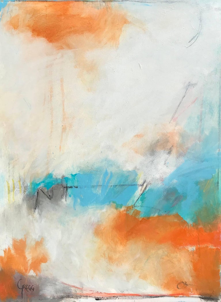 Marcy Gregg - My Hope, Large Vertical Framed Abstract Painting For Sale ...