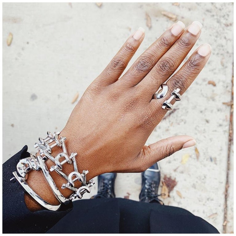 Third Crown Marcy Link Bracelet in Rhodium Plated Brass For Sale at 1stDibs