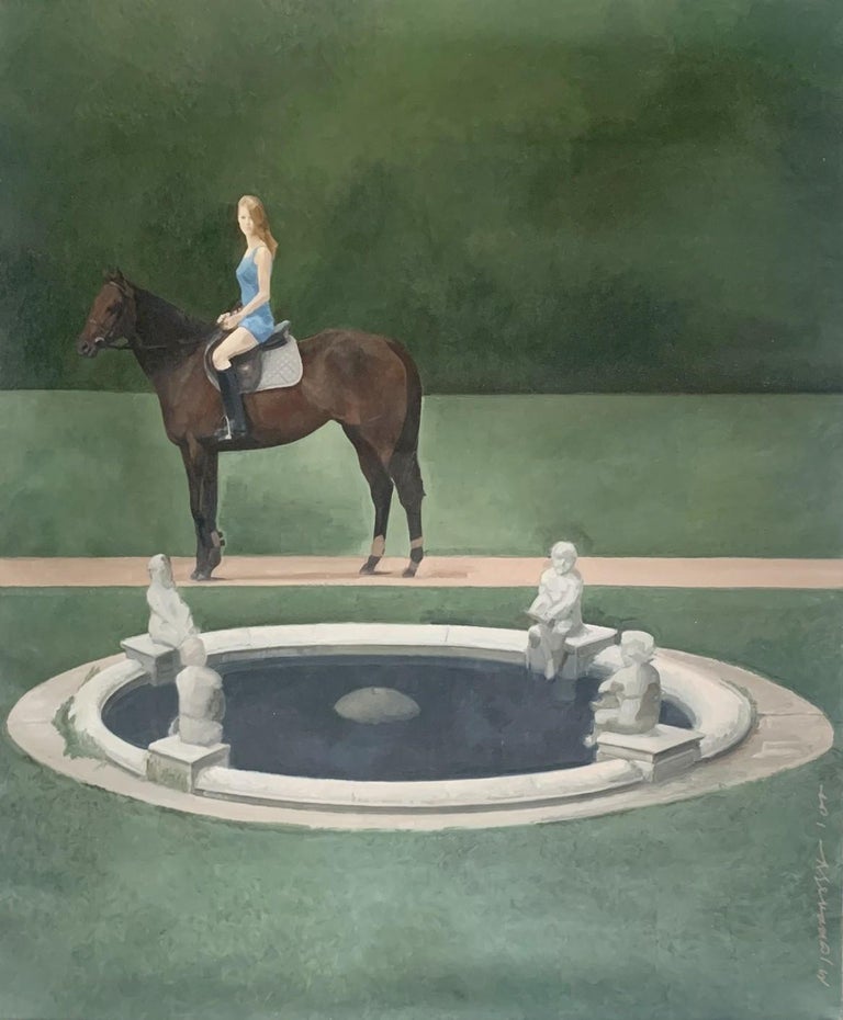 Marek Okrassa - Garden - Oil on canvas, Figurative realist painting ...