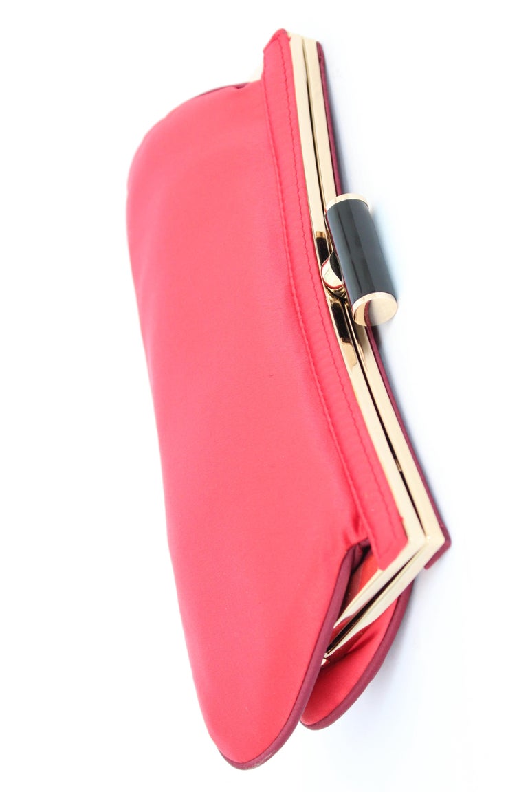 Marella Purple Fuchsia Satin Clutch Bag at 1stDibs