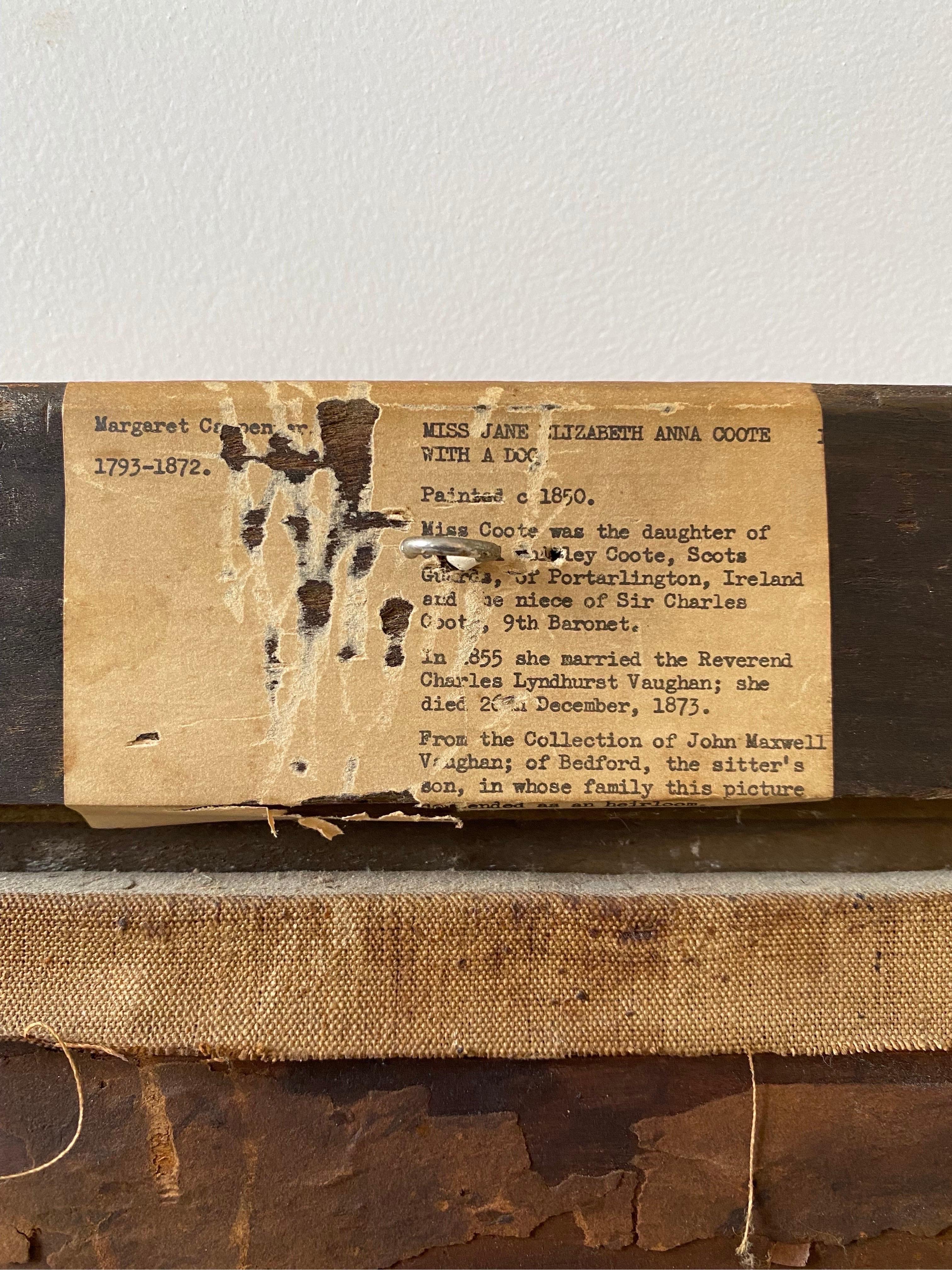 19th century British portrait Miss Coote with her dog - Girl Female ...