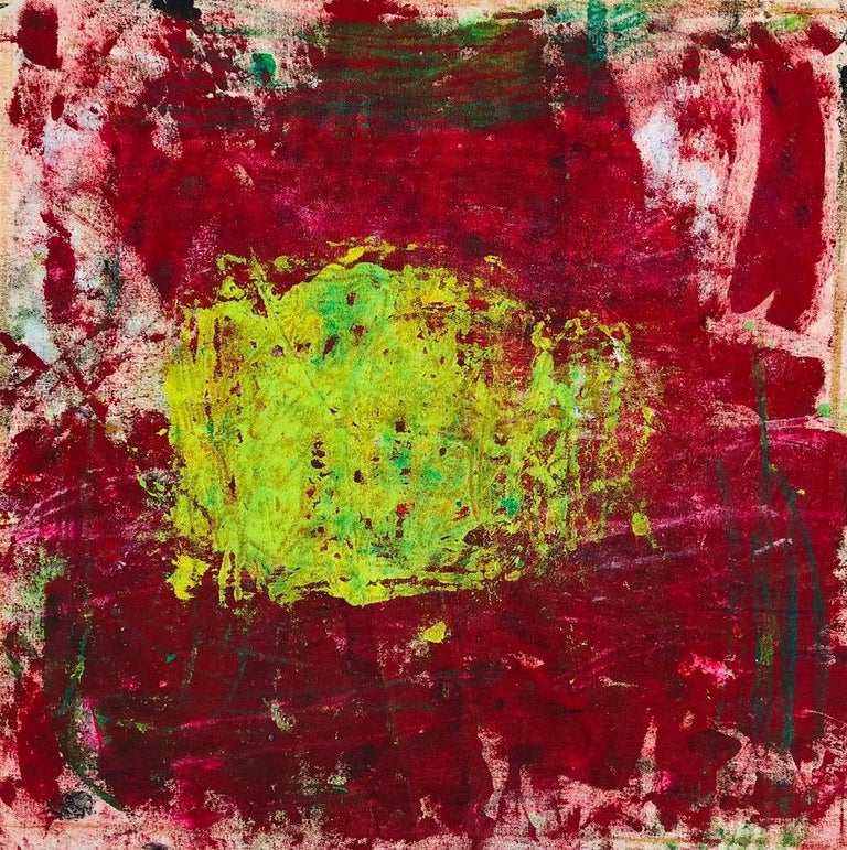 Margaret Fitzgerald - La Cueva, bright red and yellow abstract ...