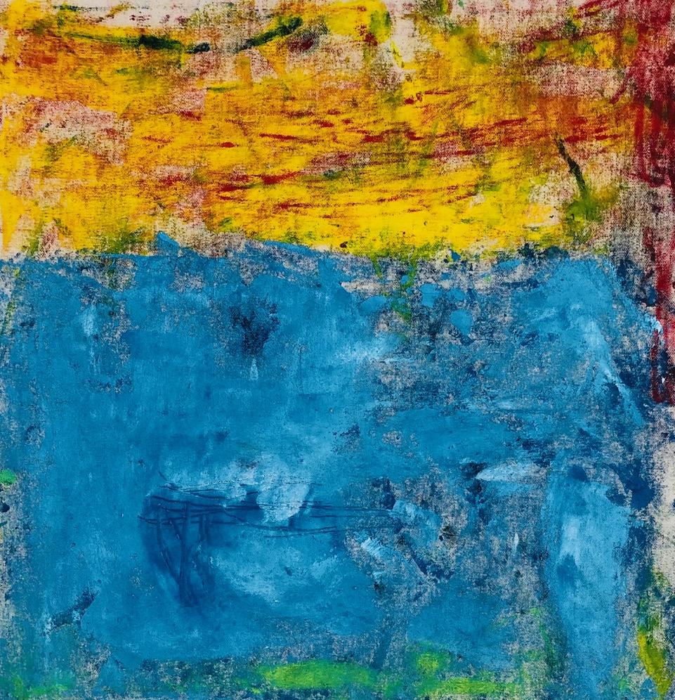 Margaret Fitzgerald - La Luz, bright yellow abstract expressionist oil ...