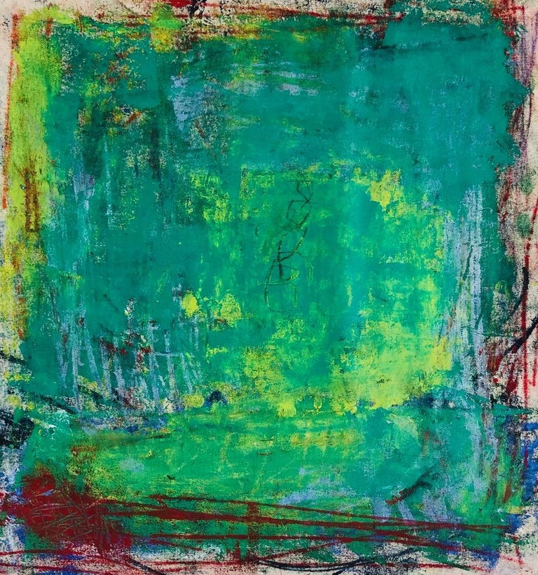 Margaret Fitzgerald - Piedra Lisa, bright green abstract expressionist ...