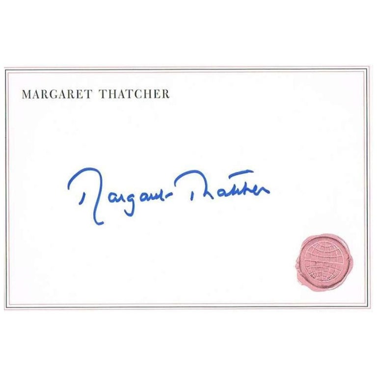 Margaret Thatcher Autograph on Card at 1stDibs