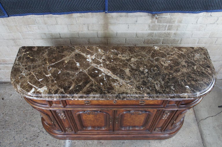 Marge Carson French Baroque Marble Top Buffet Console Sideboard ...