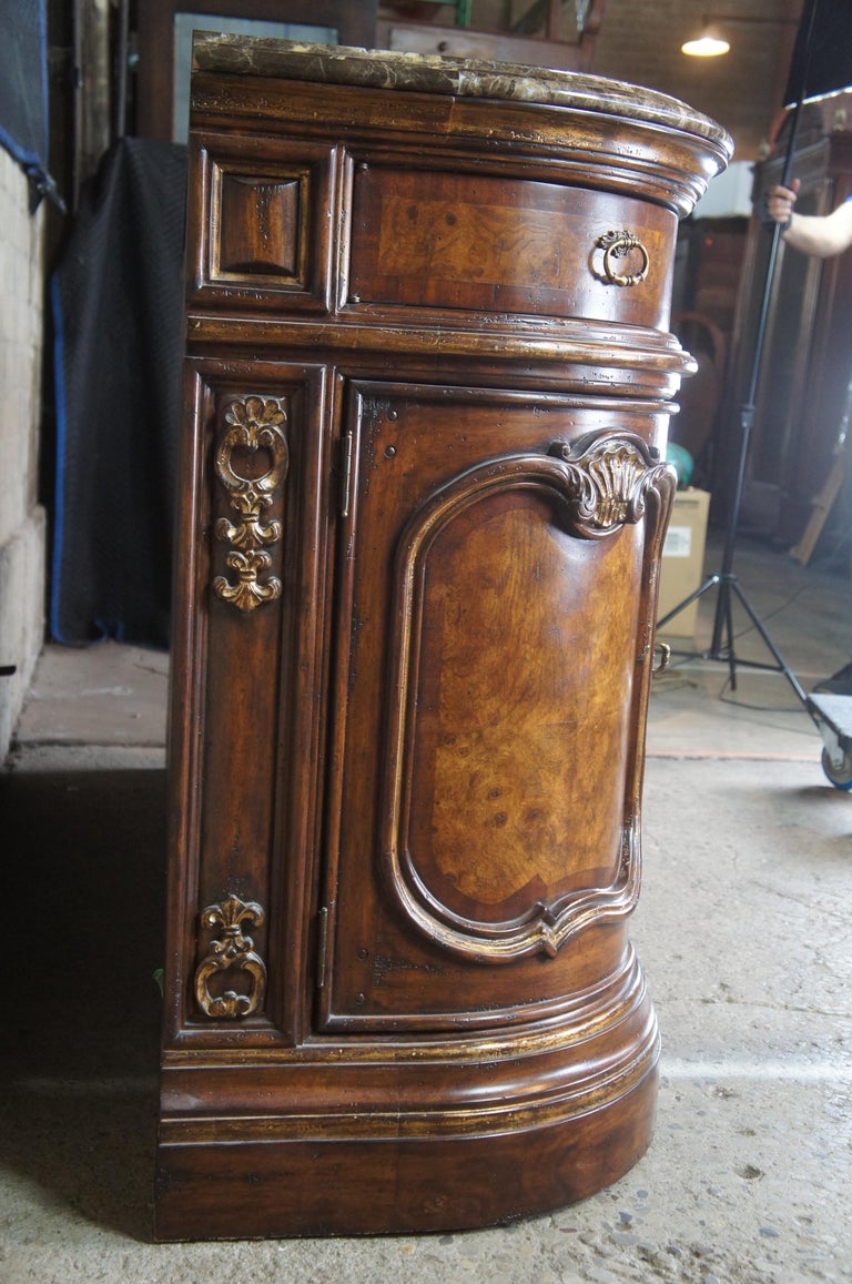 Marge Carson French Baroque Marble Top Buffet Console Sideboard ...