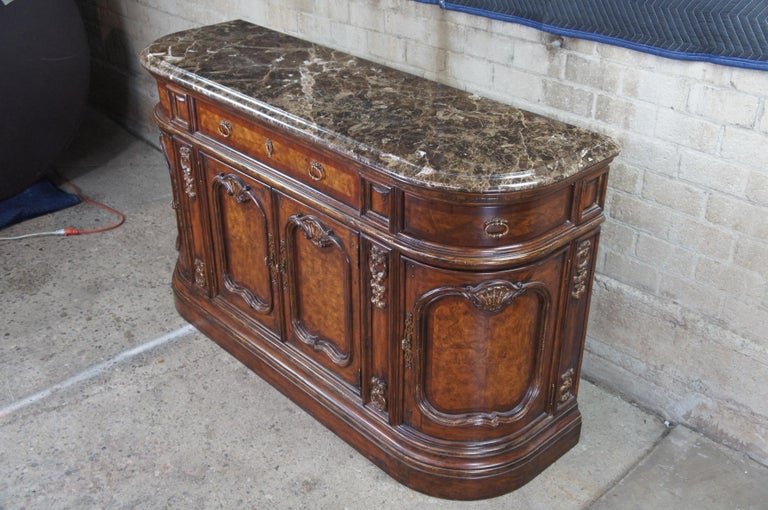Marge Carson French Baroque Marble Top Buffet Console Sideboard ...