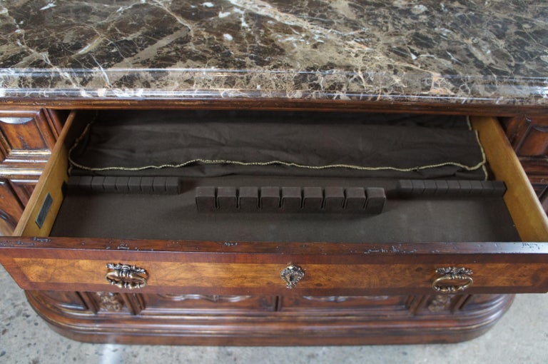 Marge Carson French Baroque Marble Top Buffet Console Sideboard ...