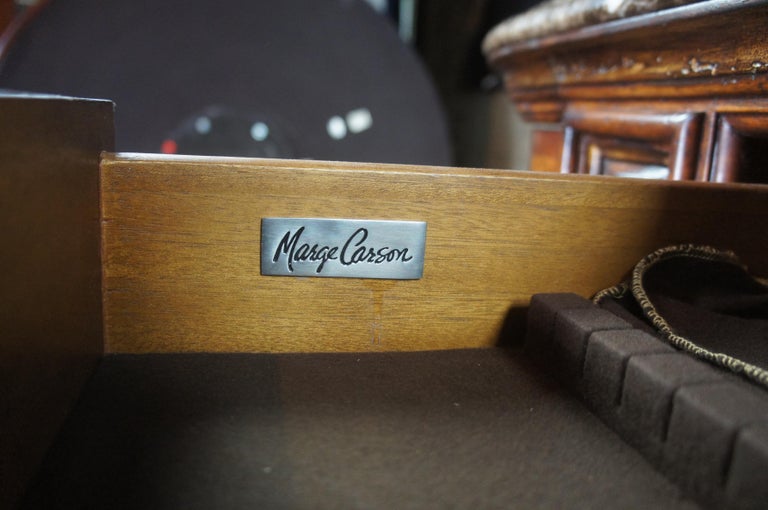 Marge Carson French Baroque Marble Top Buffet Console Sideboard ...