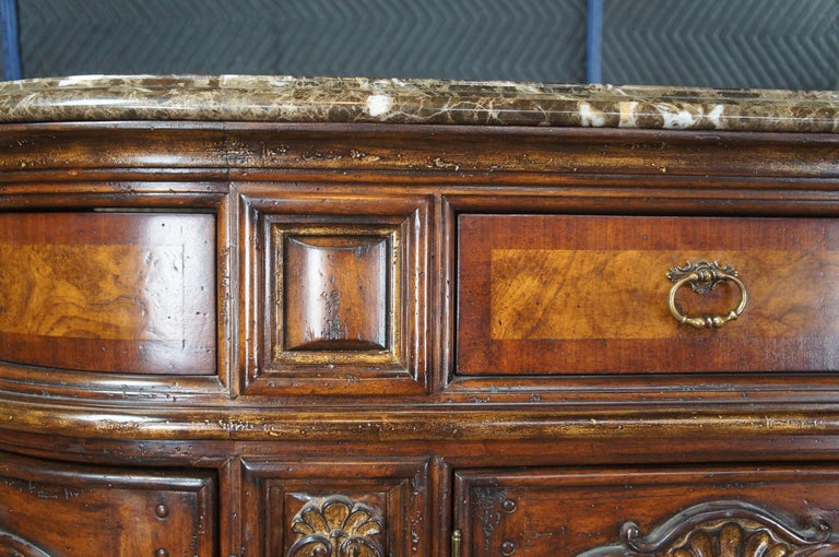 Marge Carson French Baroque Marble Top Buffet Console Sideboard ...